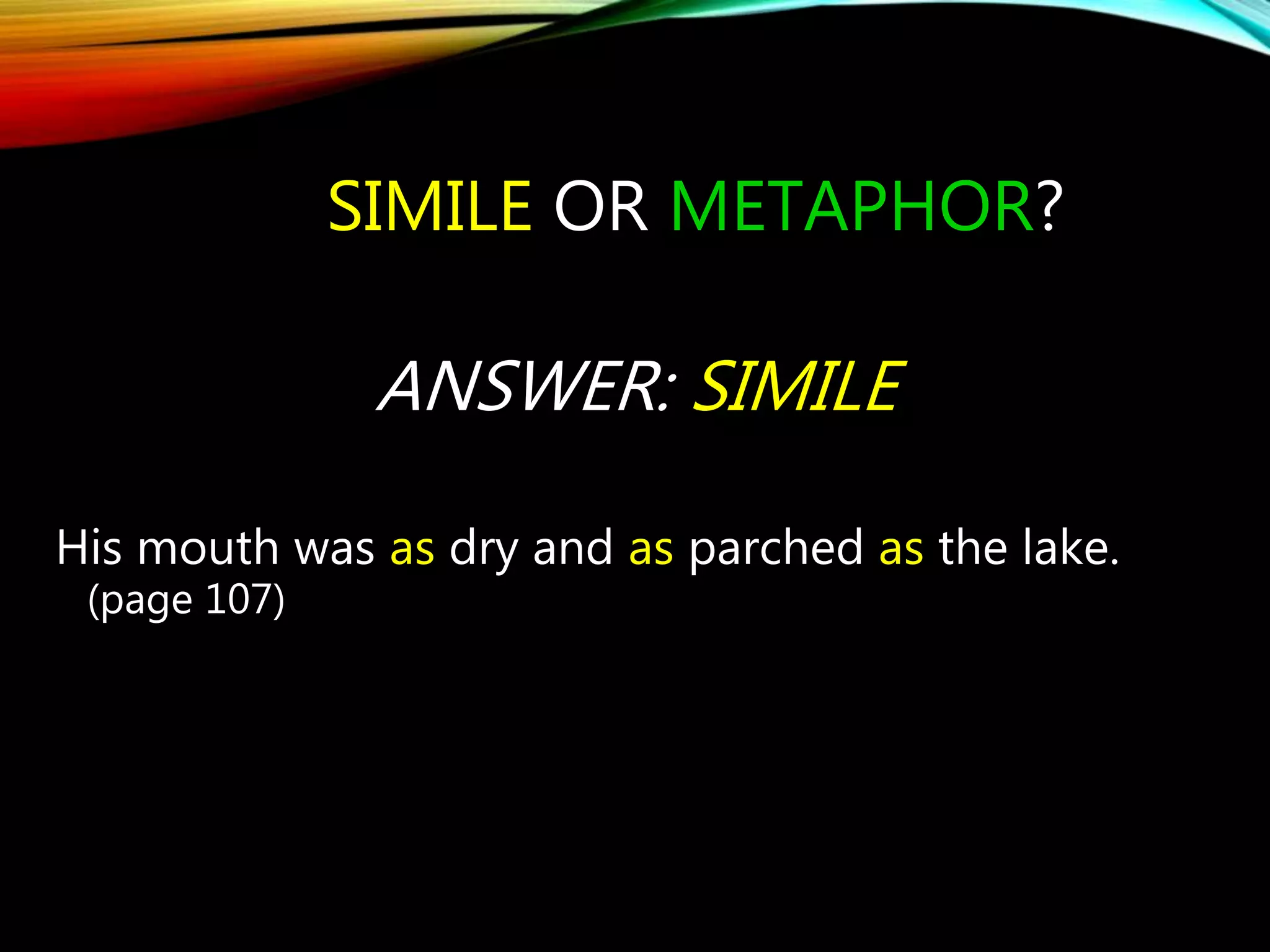 Similes and metaphors in Holes | PPT