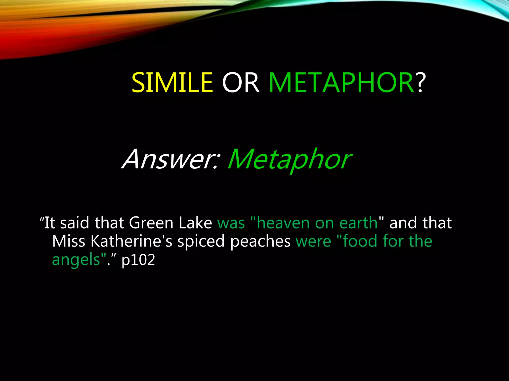 Similes and metaphors in Holes | PPT