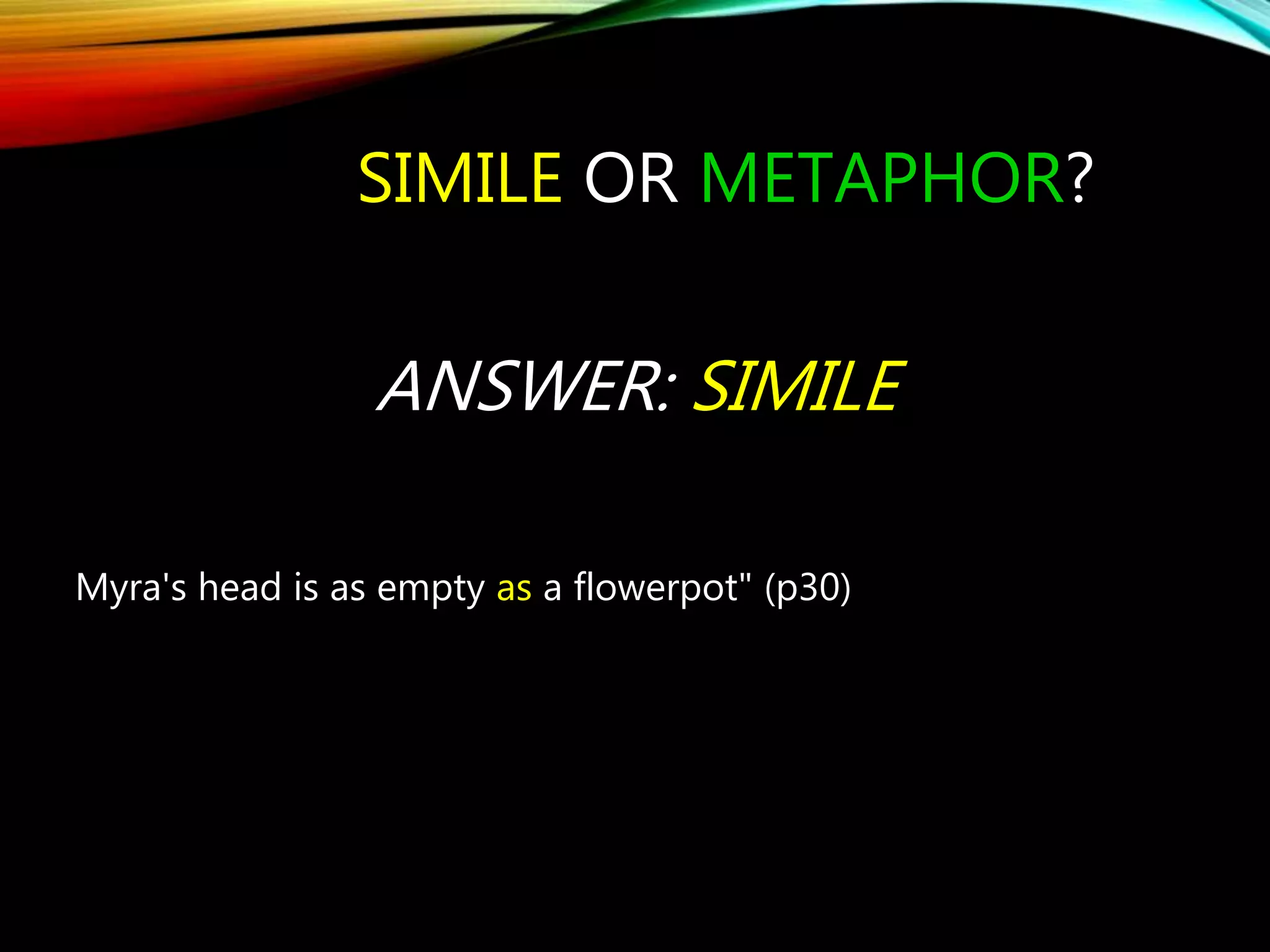 Similes and metaphors in Holes | PPT
