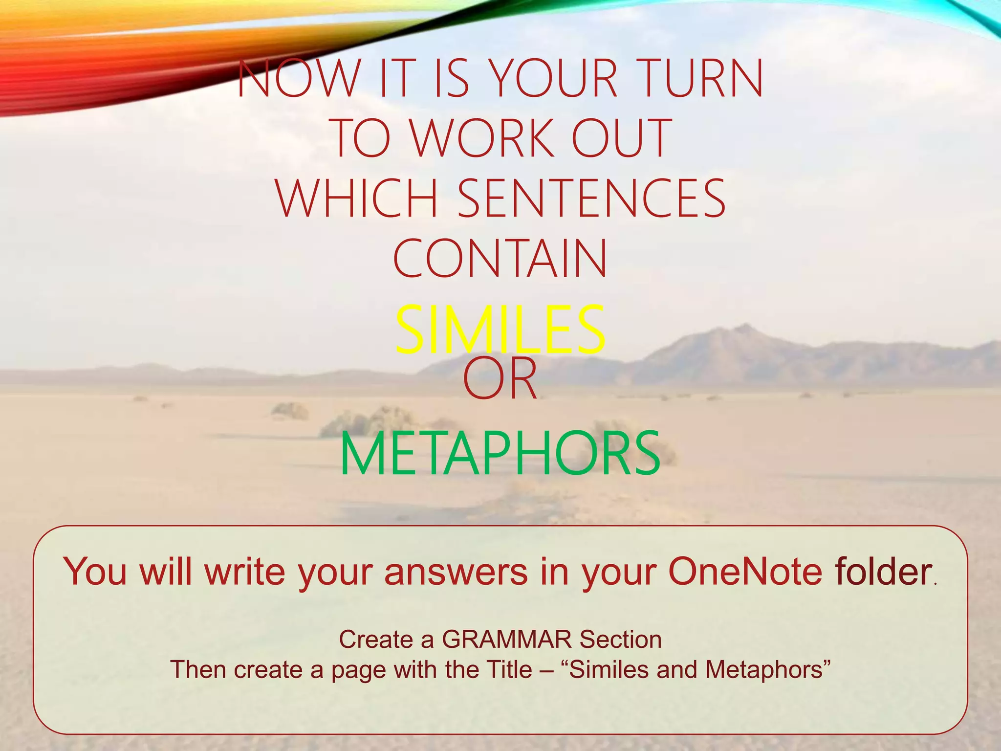 Similes and metaphors in Holes | PPT