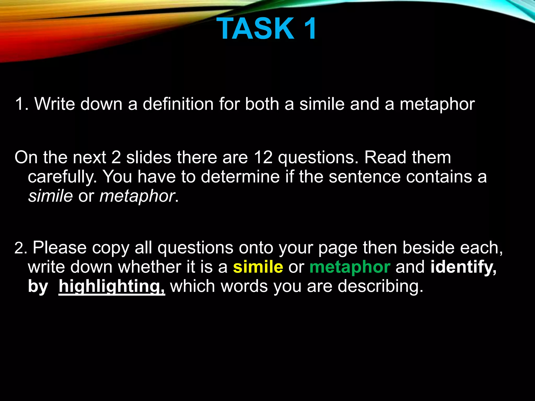 Similes and metaphors in Holes | PPT