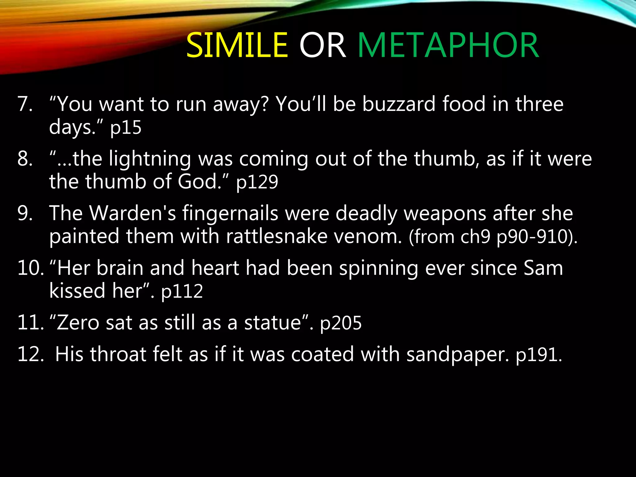 Similes and metaphors in Holes | PPT