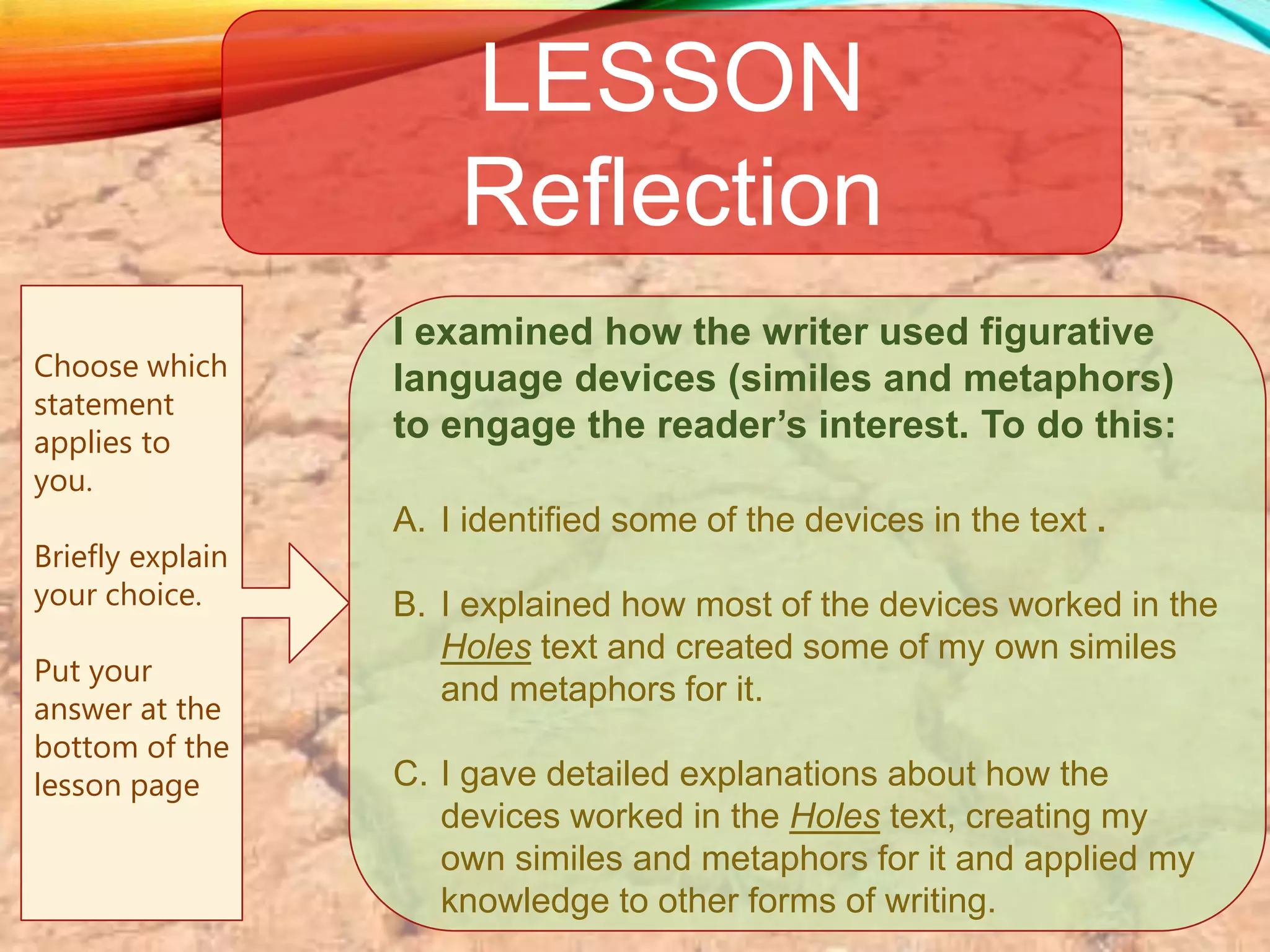 Similes and metaphors in Holes | PPT