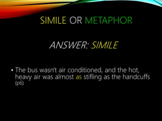 Similes and metaphors in Holes | PPT