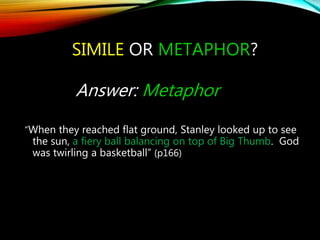 Similes and metaphors in Holes | PPT