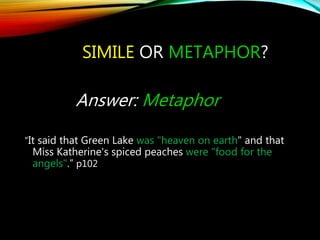 Similes and metaphors in Holes | PPT