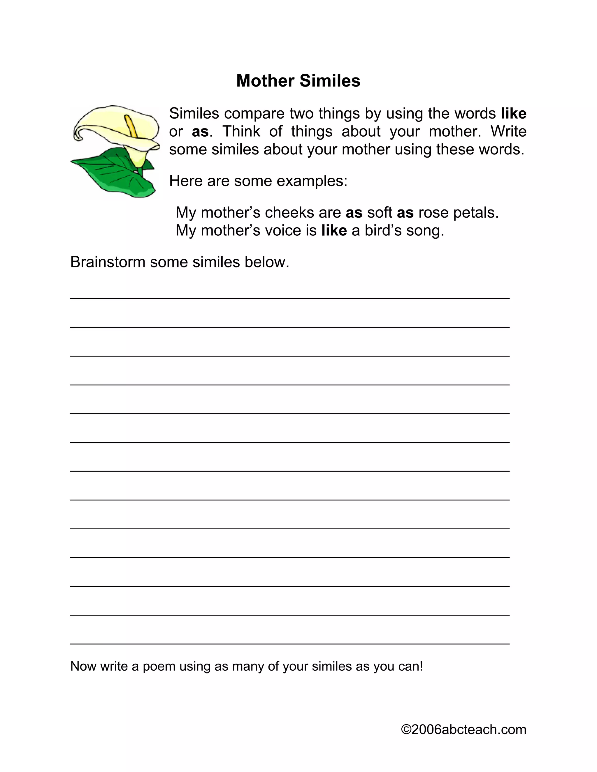 Similes mother elem | PDF