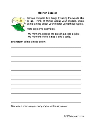 Similes mother elem | PDF