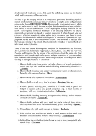In search of similimum in Haemorrhoids | PDF