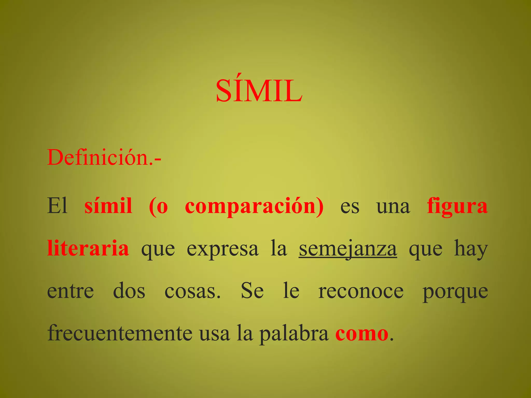 Simil, metafora y prosopopeya | PPT