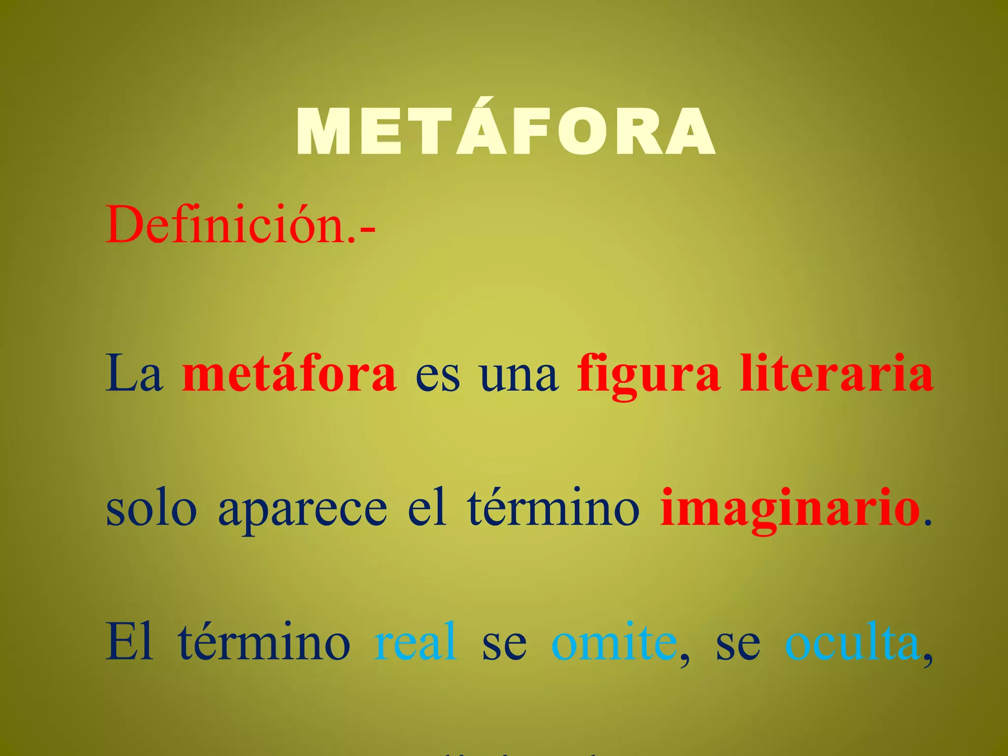 Simil, metafora y prosopopeya | PPT