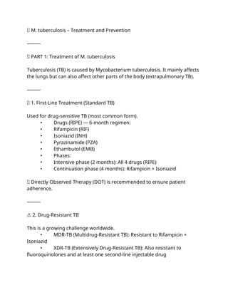 M.tuberculosis treatment and prevention. | DOCX