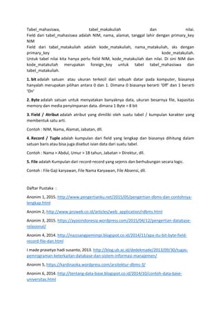 Sim, indah herlina, hapzi ali, pengembangan sistem informasi dan contoh database serta ...