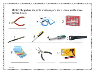 What are the categories of hardware tools store