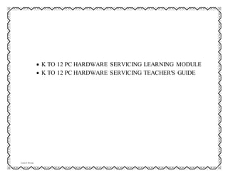Sim in ICT four categories of pc hardware servicing hardware tools | DOCX
