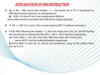 SIM Instruction use in 8085 microprocessor | PPTX