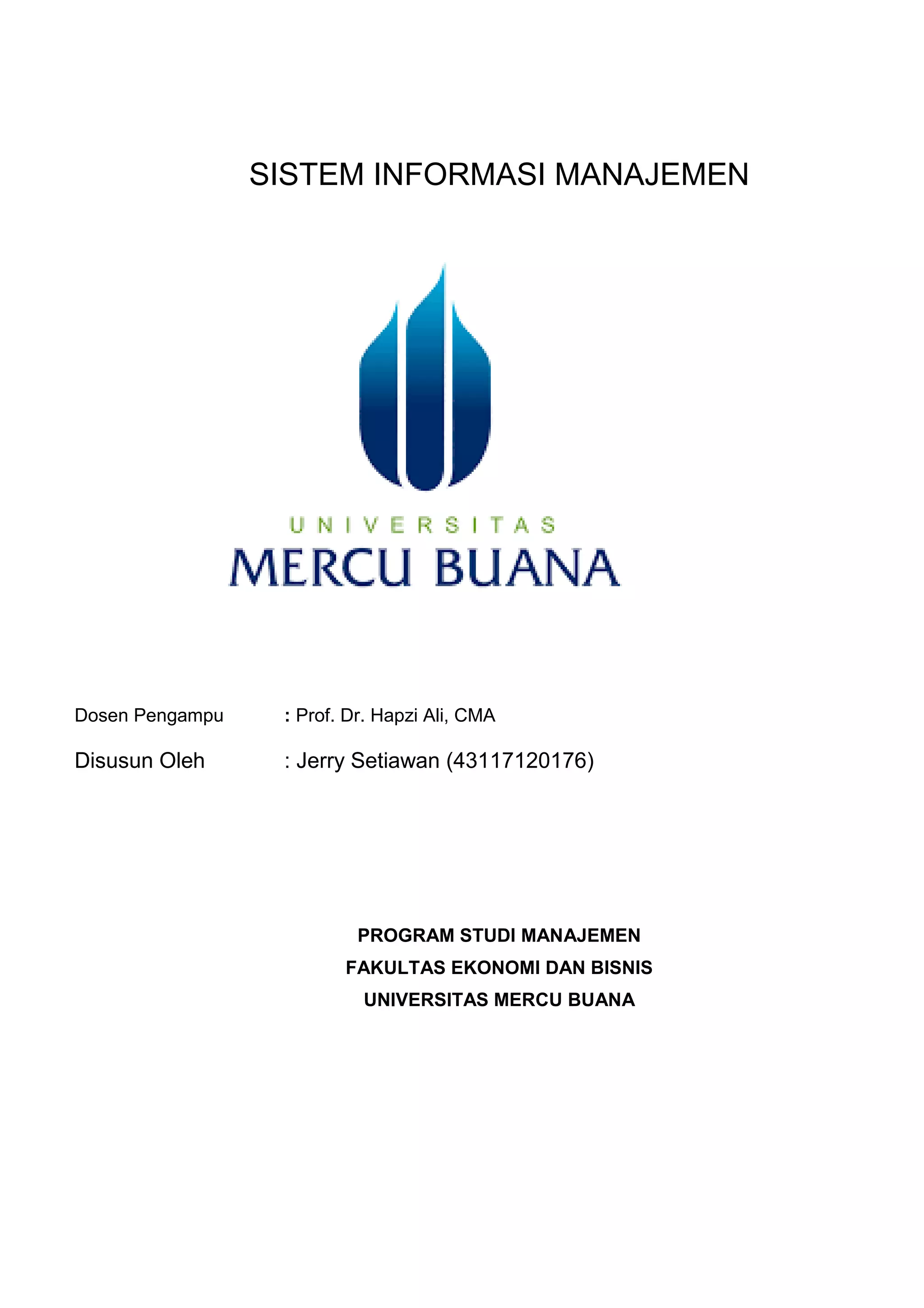 Sim, jerry setiawan, prof. dr. hapzi ali, cma, pengenalan e learning, universitas mercu buana ...