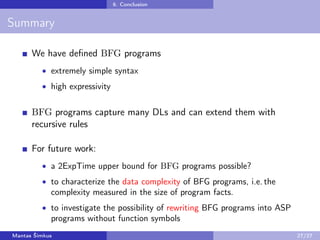 RuleML2015: Binary Frontier-guarded ASP with Function Symbols | PPT