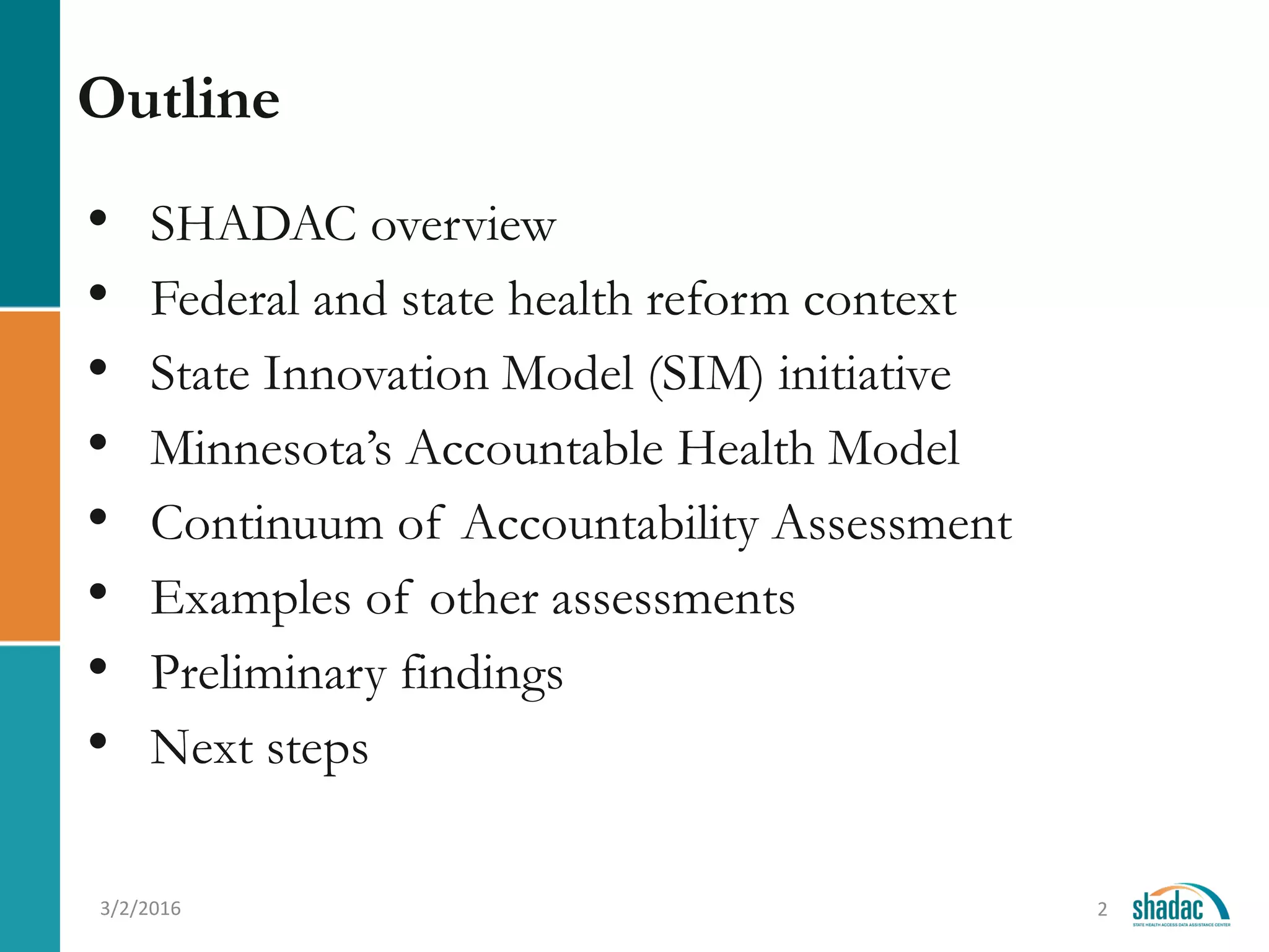 Minnesota Accountable Health Model Continuum of Accountability ...