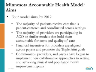 Minnesota Accountable Health Model Continuum of Accountability ...