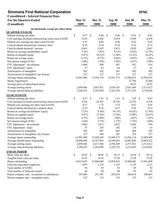Q1 2009 Earning Report of Simmons First National Corp | PDF | Home Financing | Personal Debt
