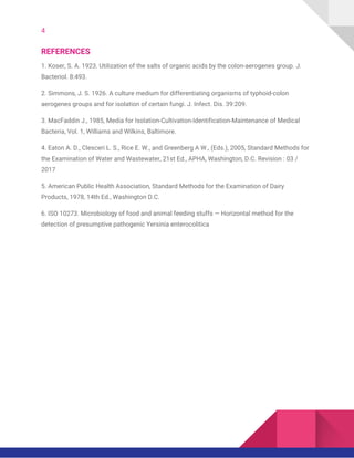 Simmons citrate agar summary and explanation | PDF