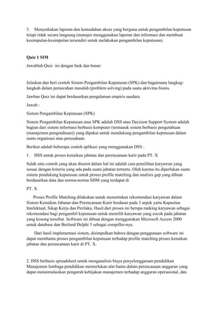 Konsep pengambilan keputusan - Model SPK - SPK Kelompok - Peran SPK ...