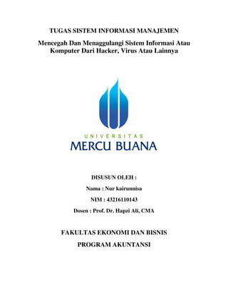 Sim, nur kairunnisa, prof. dr. hapzi ali, cma, mencegah dan ...