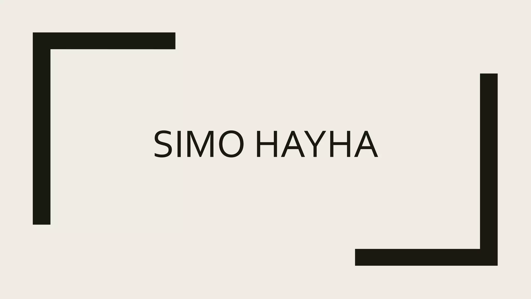 Simo hayha | PPTX