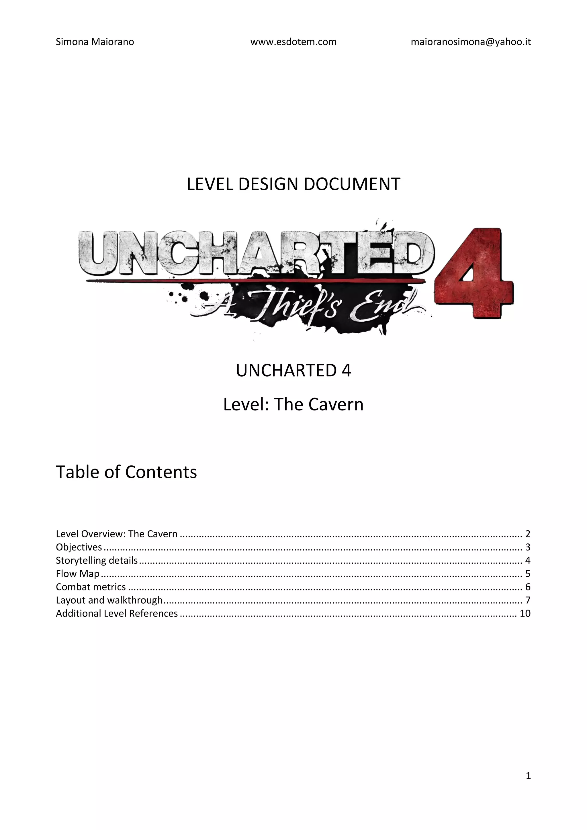 Level Design document for Uncharted 4 | PDF