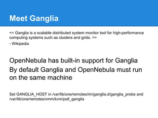 Monitoring Large-scale Cloud Infrastructures with OpenNebula | PDF