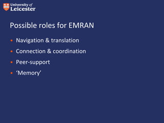 Simon Conroy EMRAN Launch | PPT