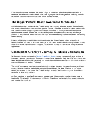 Simon Cowell’s Son Illness: What’s Really Going On? | DOCX