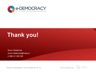 [2011] e-Participation - Simon Delakorda | PPT