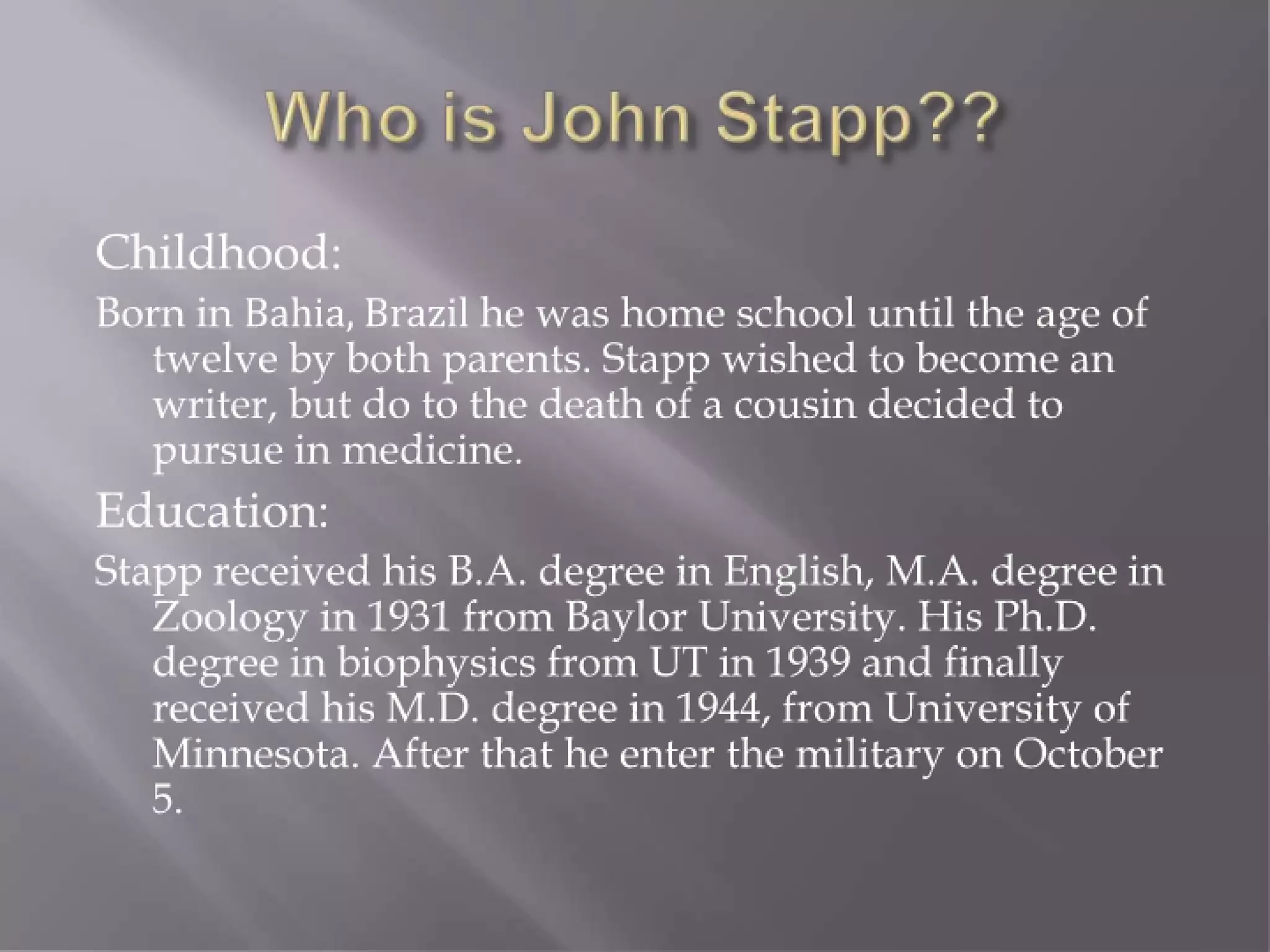 John Stapp | PPT