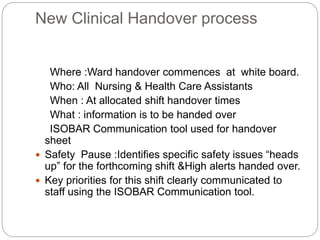 Quality Improvement Through Effective Staff Handover | PPTX