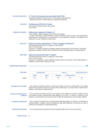 Simone Di Brango - Curriculum vitae | PDF | Education