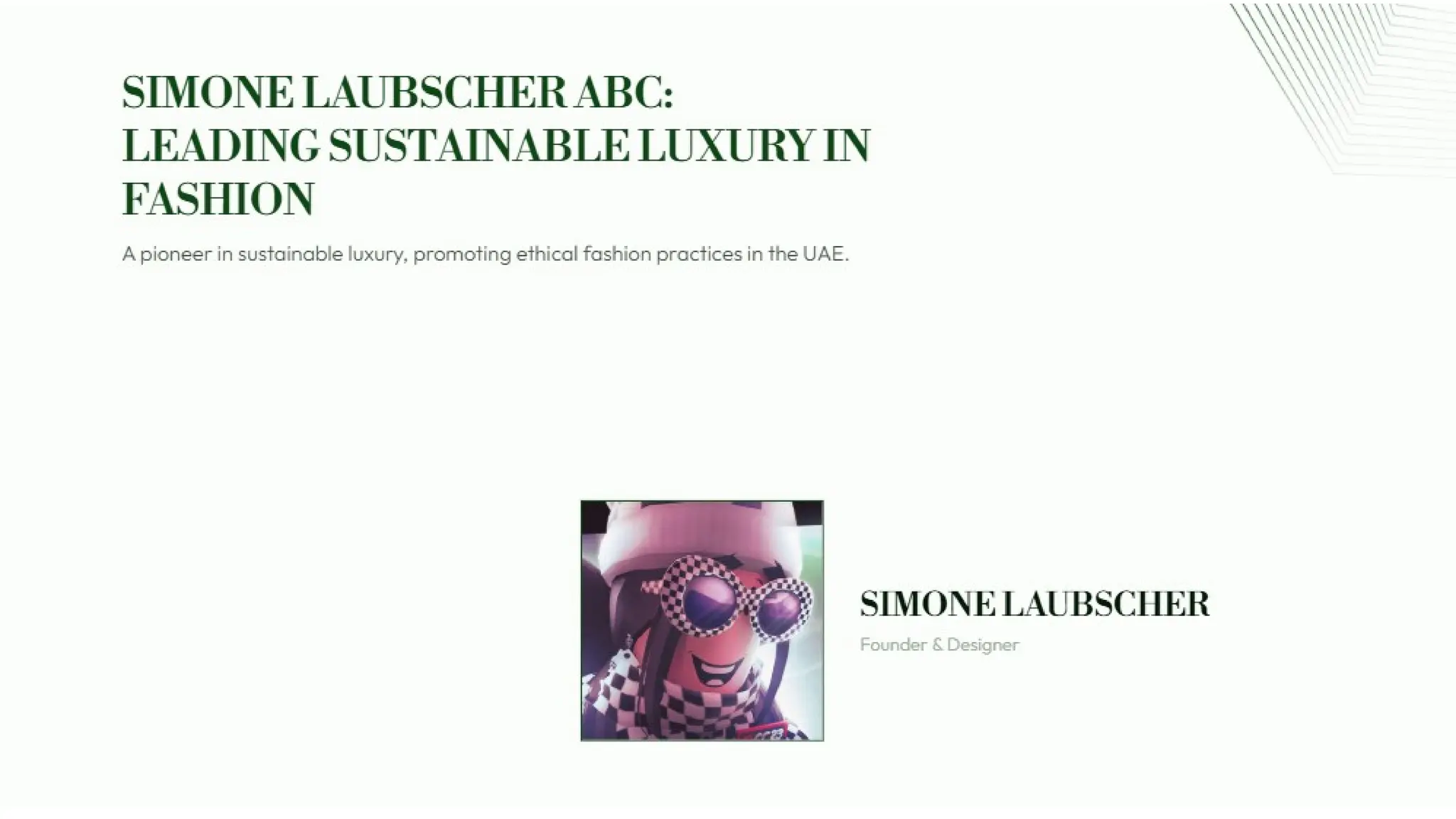 Simone Laubscher ABC: Redefining Sustainable Luxury in the UAE Fashion Scene | PPTX