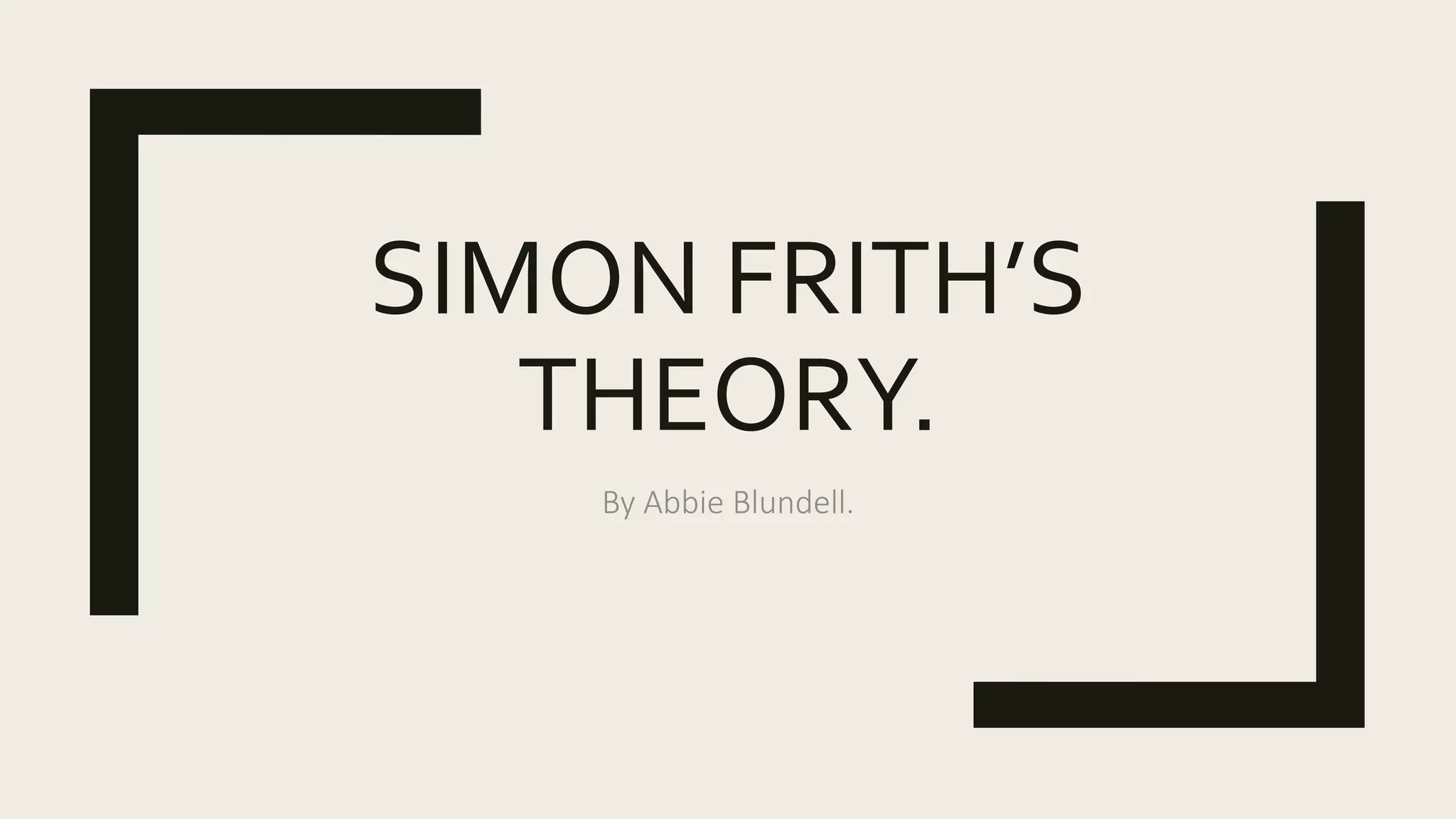 Simon frith’s theory | PPT
