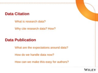 Simon Goudie - Wiley’s Recommendations for Journal Data Policies | PPT