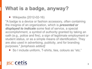 Some requirements for badge systems | PDF