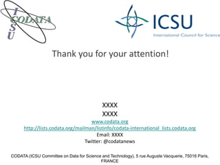 CODATA, Open Science Policies and Capacity Building by Simon Hodson | PPTX