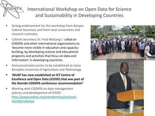 CODATA, Open Science Policies and Capacity Building by Simon Hodson | PPTX
