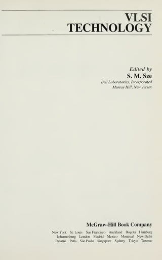 Simon M. Sze (editor) - Very Large Scale Integration (VLSI) Technology ...