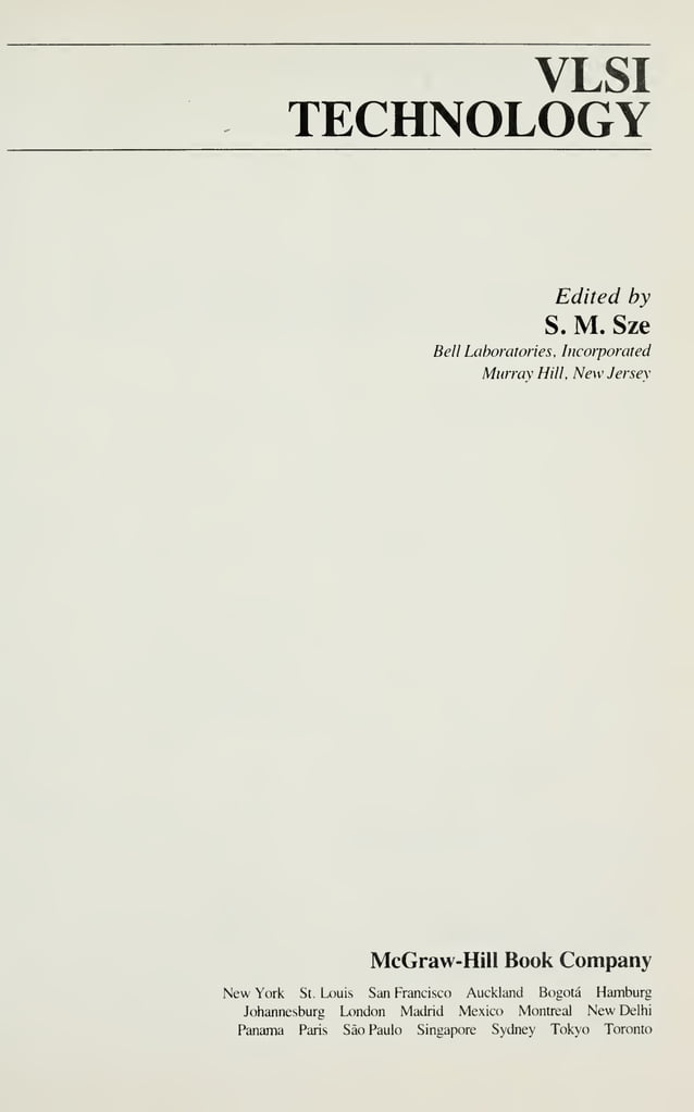 Simon M. Sze (editor) - Very Large Scale Integration (VLSI) Technology ...