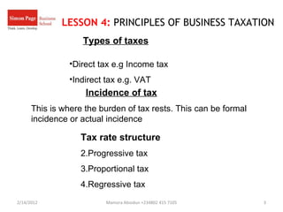 PRINCIPLES OF BUSINESS TAXATION | PPT