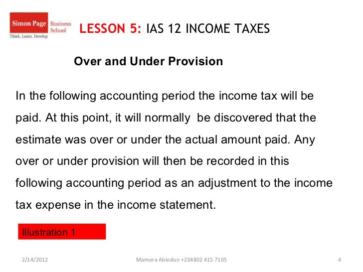 IAS 12 INCOME TAX