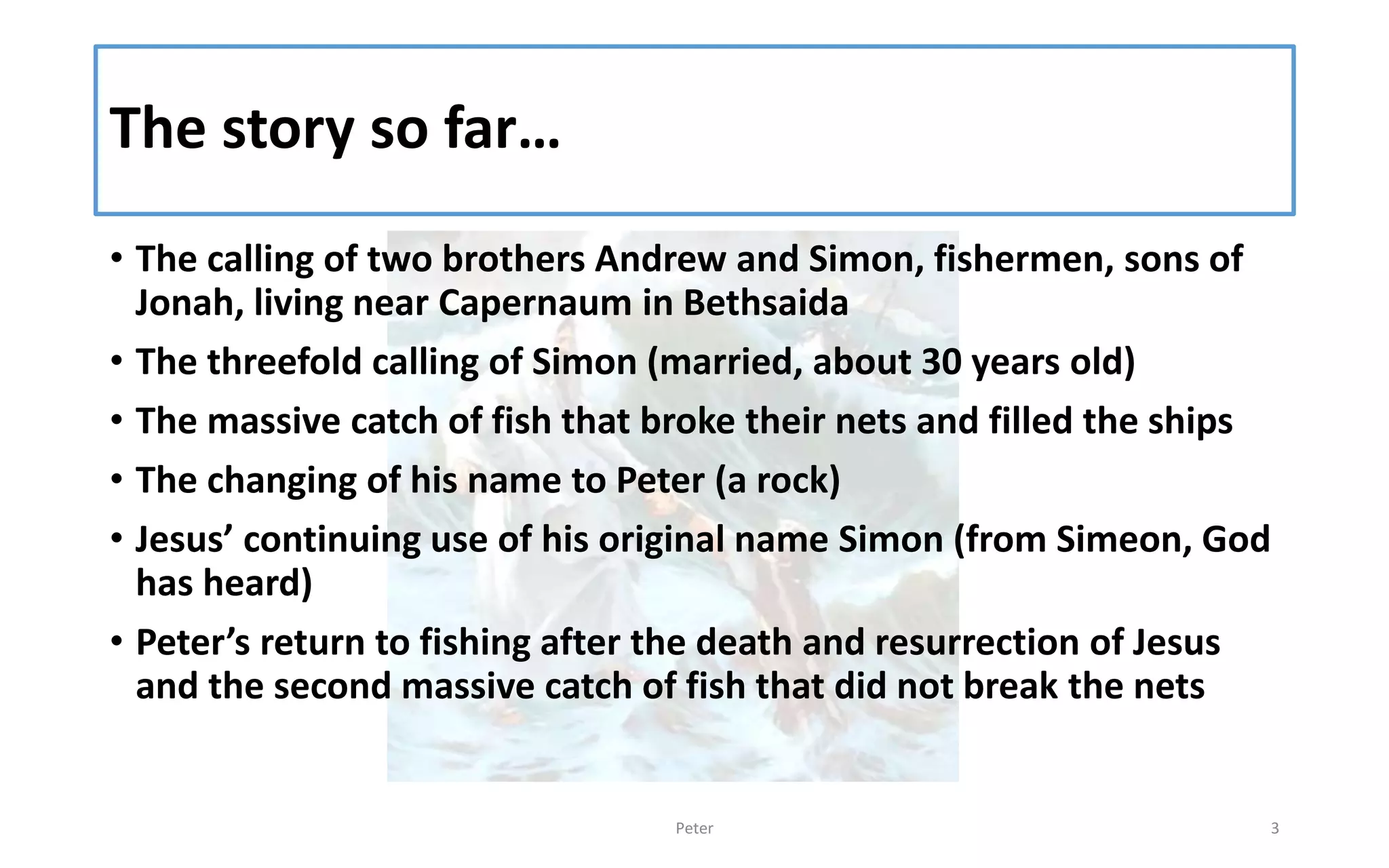 Simon peter – during christs minidtry | PPTX