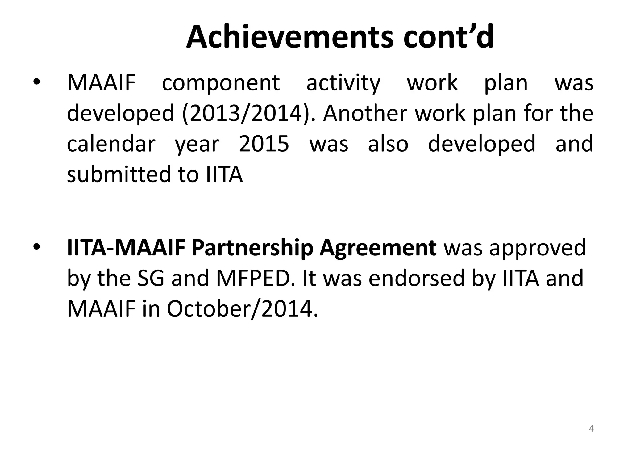 PASIC project -MAAIF Achievements by Simon peter Nsereko | PPT