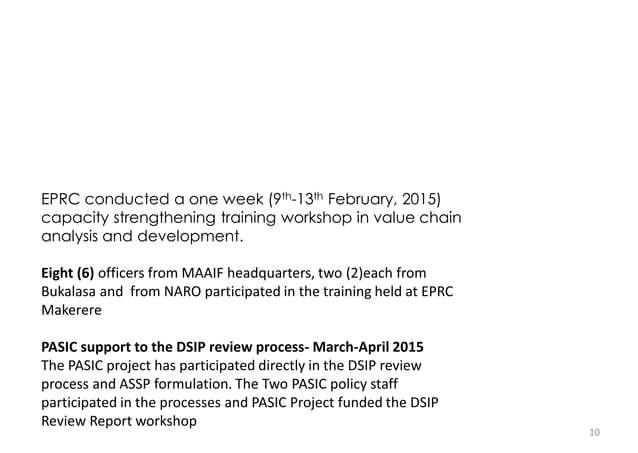 PASIC project -MAAIF Achievements by Simon peter Nsereko | PPT